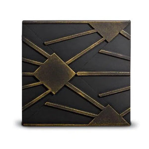 Concrete 3D Tile ANDROMEDA Black Gold - Box of 12 - DecorMania